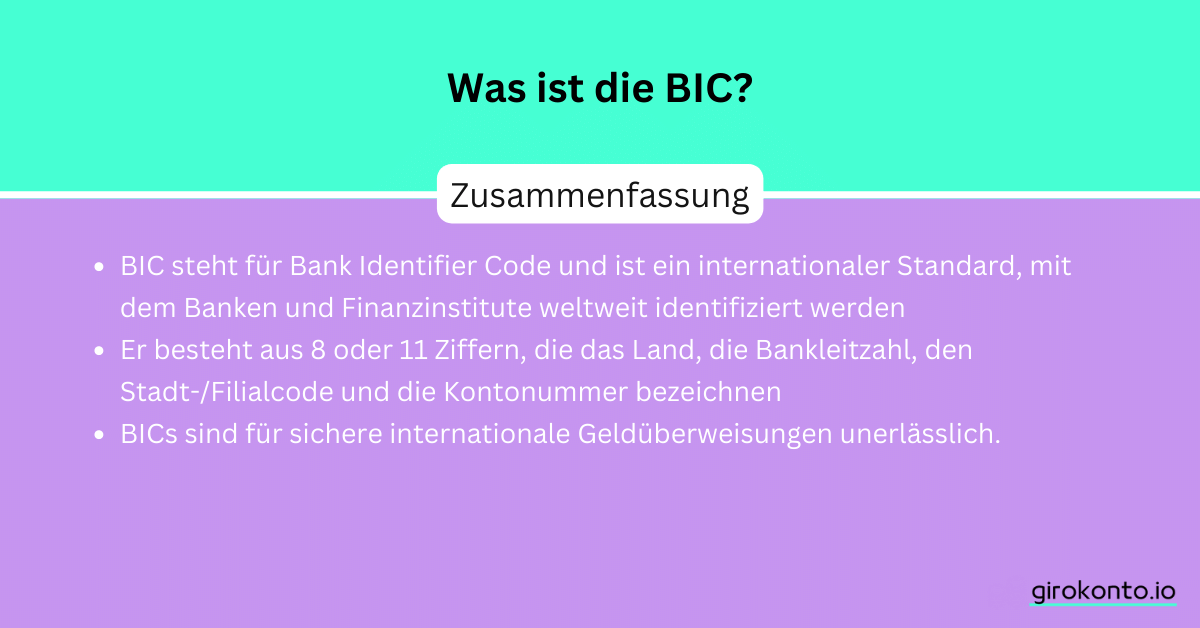 BIC: Definition, Aufbau und Verwendung
